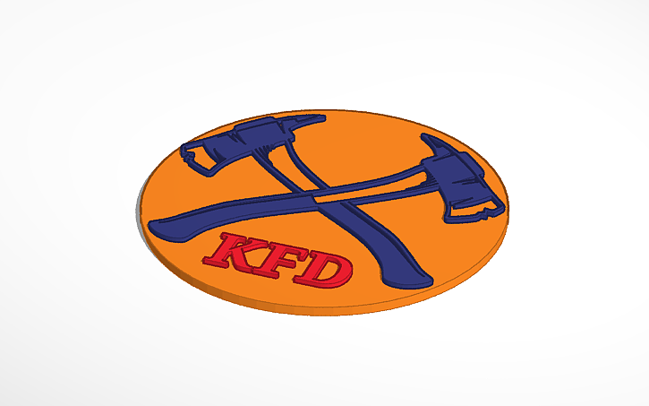 3D design firefighter axe ornament/ keychain - Tinkercad