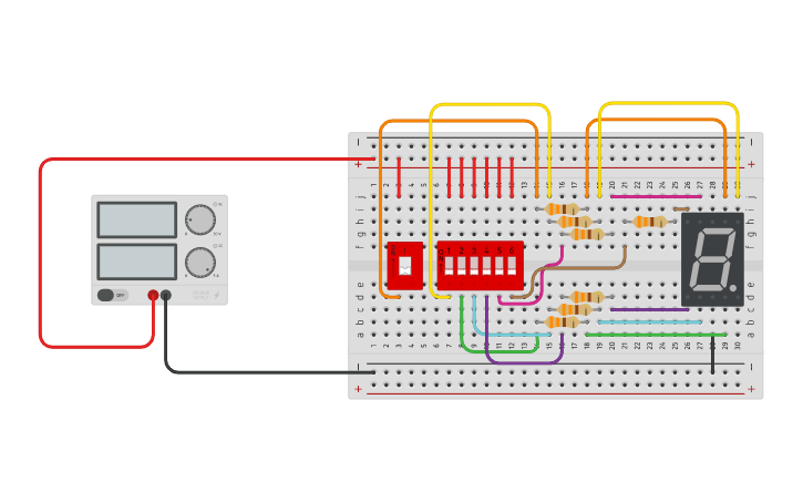Circuit Design Display De Cátodo Común Tinkercad