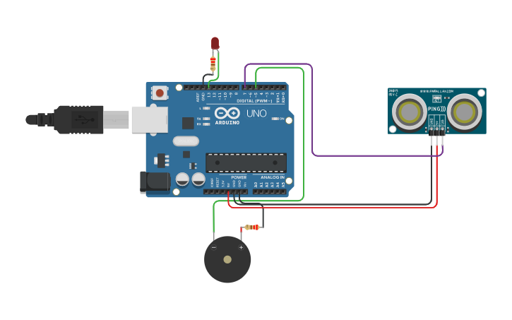 Circuit design SENSORS - Tinkercad