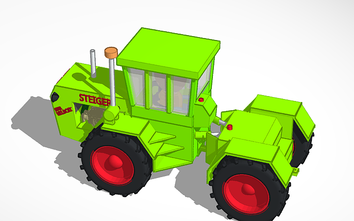 3D design green tracter - Tinkercad