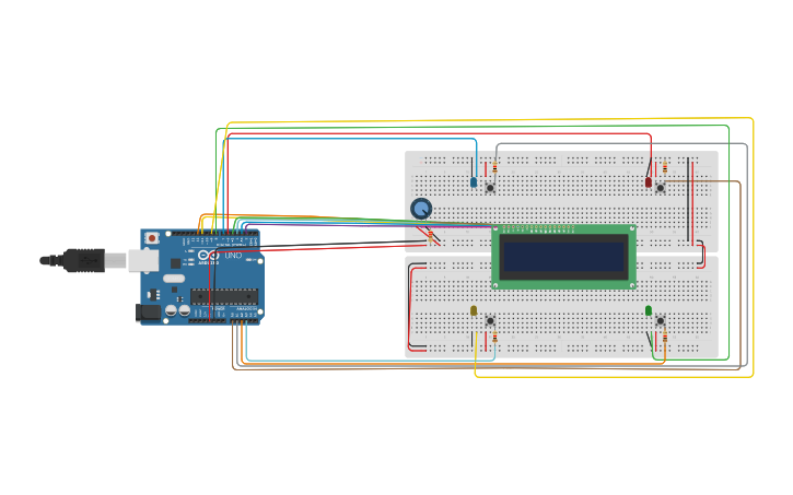 Circuit design Copy of WAM Working-LCD | Tinkercad