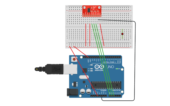 Circuit design Accelerometer - Tinkercad