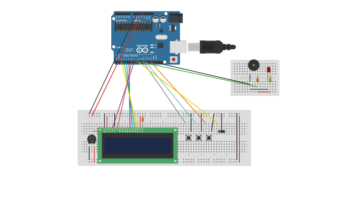 Circuit design Relógio com alarme - Tinkercad Circuit design Relógio com alarme - Tinkercad