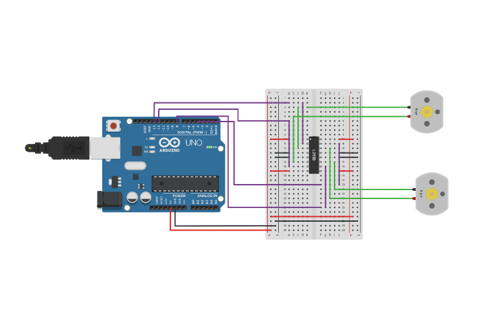 Circuit design Robotic Car - Tinkercad