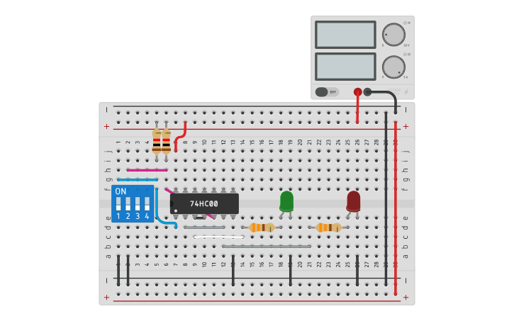Circuit design ff sr - Tinkercad