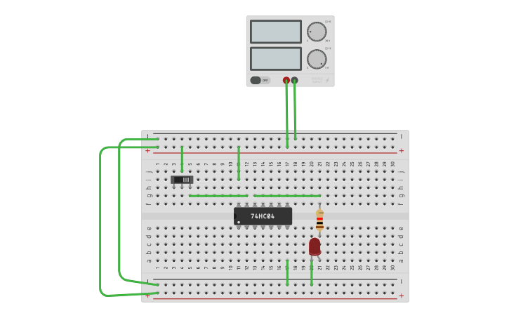 Circuit design NOT GATE | Tinkercad