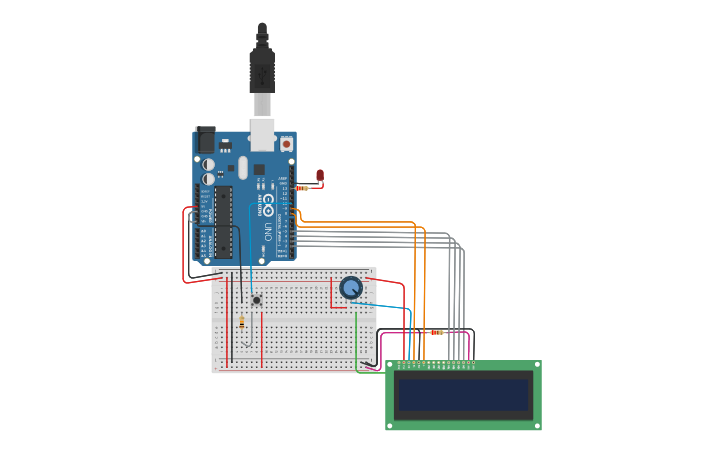 Circuit design lcd potenciometro - Tinkercad