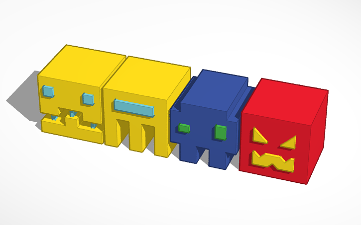 3D design Geometry Dash Icon Pack III - Tinkercad