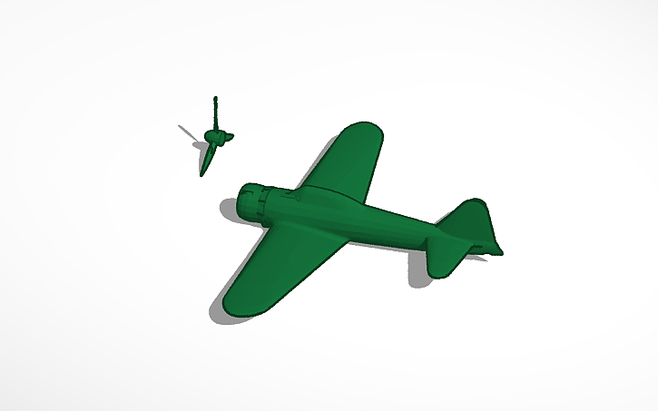3D design A6M Zero Propeller Removed - Tinkercad