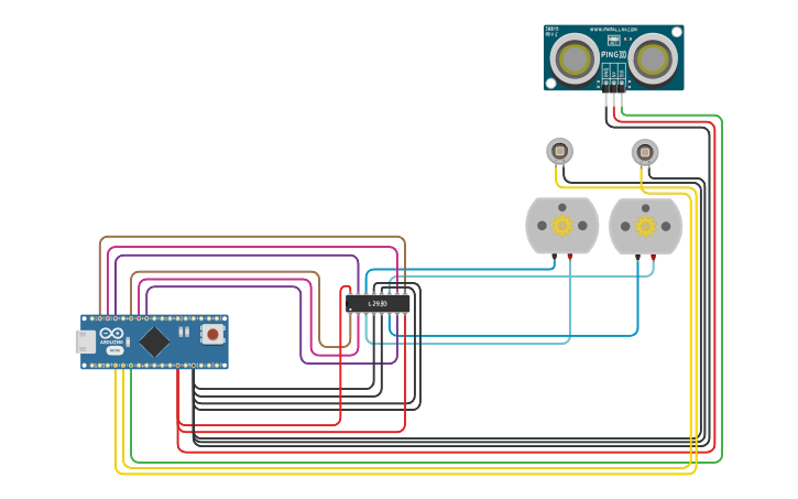 Circuit Design Sumo Robot Nano Tinkercad