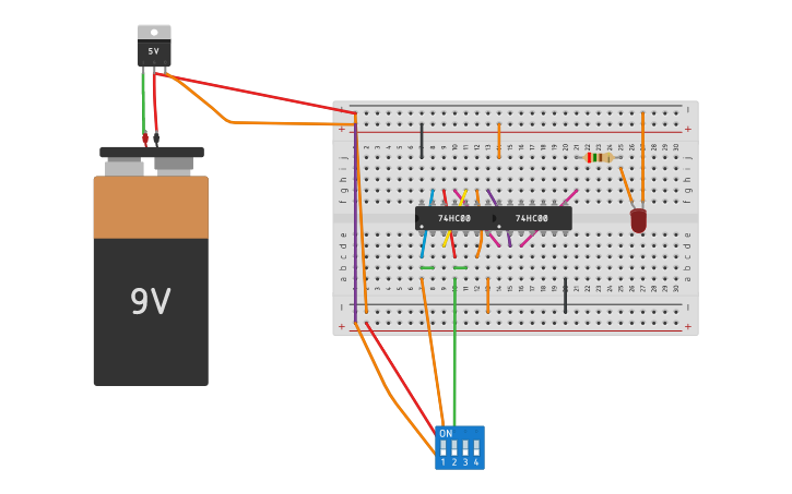 Circuit design NAND as EX-NOR | Tinkercad