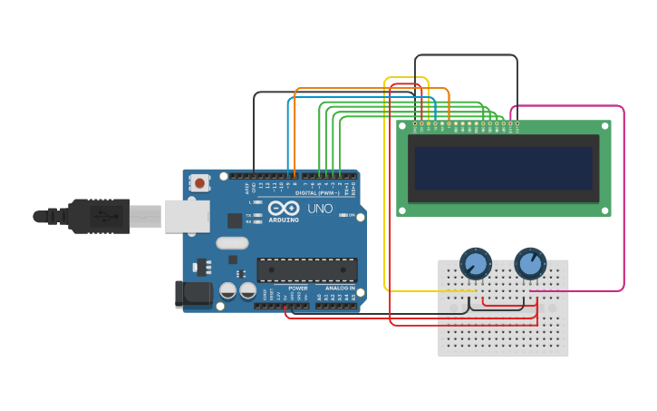 Circuit Design Controlando Um Lcd 16×2 Com Arduino Tinkercad