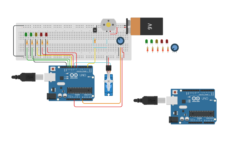 Circuit design Servo - Tinkercad