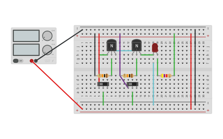 Circuit design RANGKAIAN AND | Tinkercad