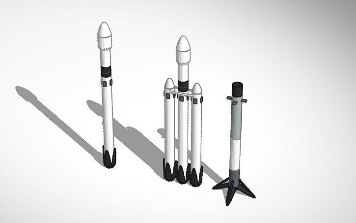 3D design Falcon 9 & Falcon Heavy - Tinkercad