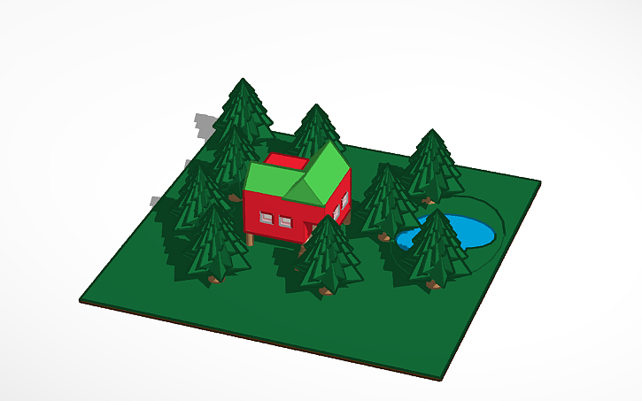 3D design House in a forest | Tinkercad