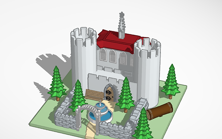 3D design beautifull castle - Tinkercad