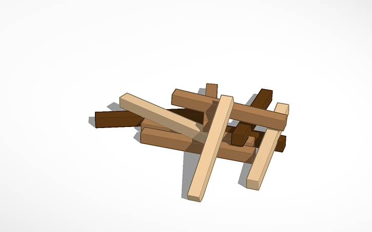 3D design Wood Pile - Tinkercad