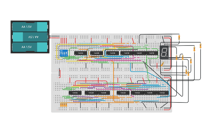 Circuit design Display 7 segmentos - Tinkercad