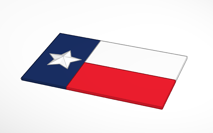 3D design Texas flag - Tinkercad