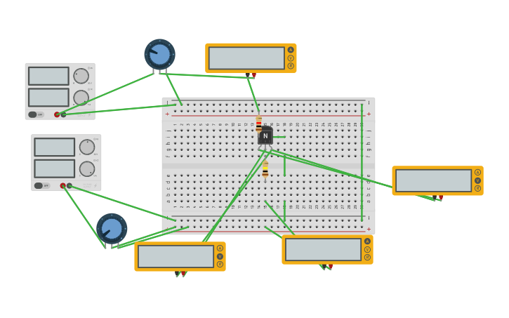 Circuit design Transistor (input/output characteristics) - Tinkercad