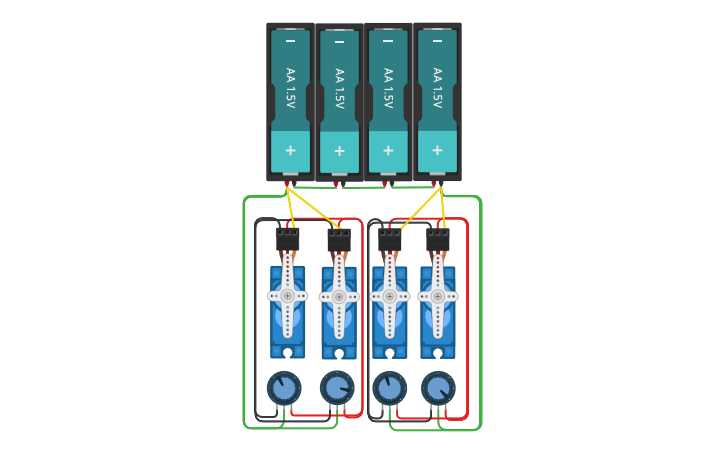 Circuit design control servos 2 - Tinkercad Circuit design control servos 2 - Tinkercad