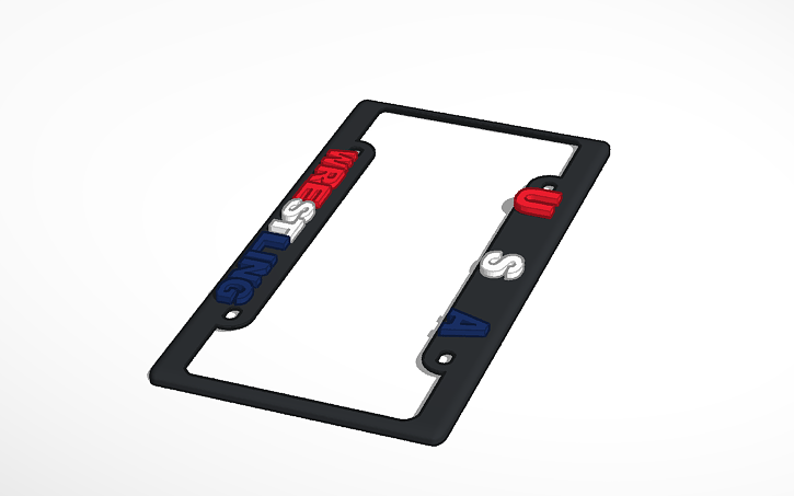 3D design 2 license plate - Tinkercad