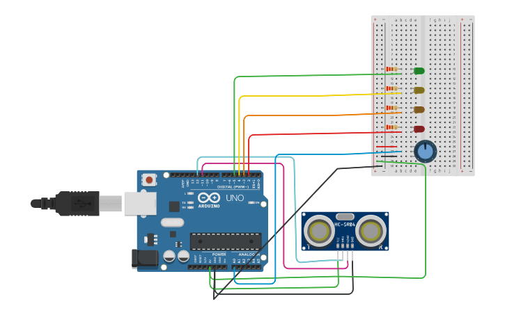 Circuit design taller 1 Arduino - Tinkercad