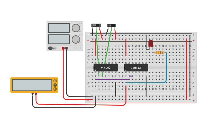 Circuit design OR Gate using NOR Gate | Tinkercad