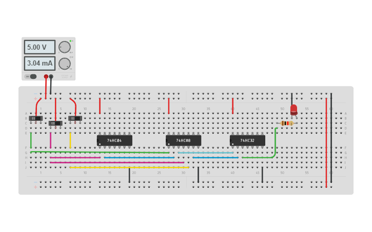 Circuit design MUX 2:1 - Tinkercad