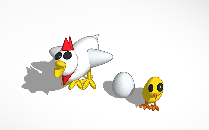 3D design Chicken Family - Tinkercad