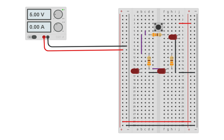 Circuit design Circuito de 3 leds - Tinkercad