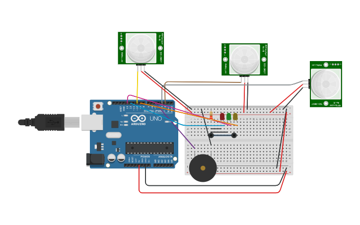 Circuit design SENSOR PIR | Tinkercad