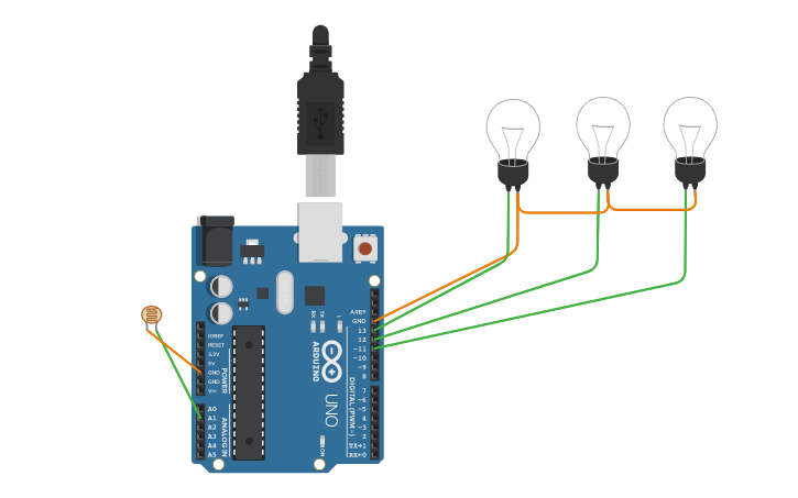 Circuit design smart light - Tinkercad