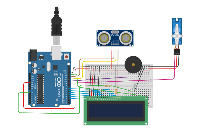 Circuit design RADAR - Tinkercad