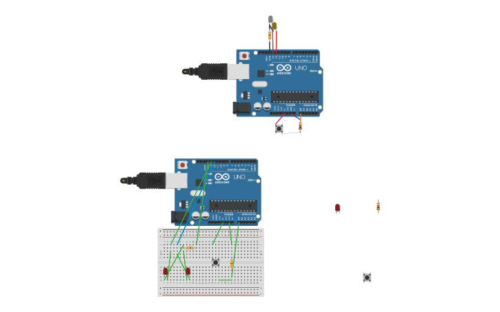 Circuit Design Arduino Boton Tinkercad 