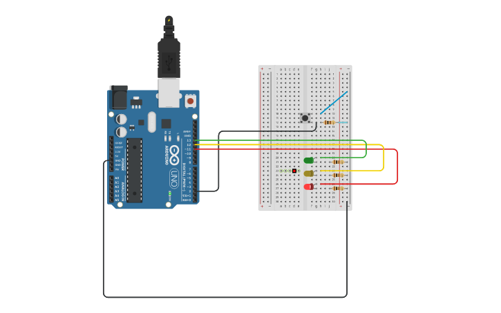 Circuit design Stoplight Circuit - Tinkercad