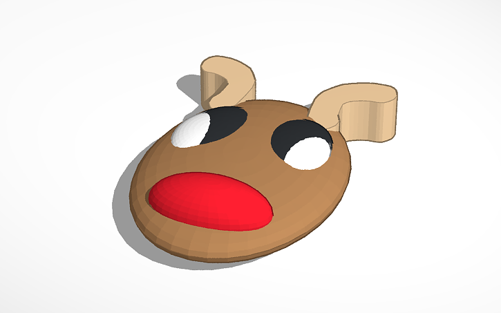 3D design Rudolph the Red Nosed Reindeer's Head | Tinkercad