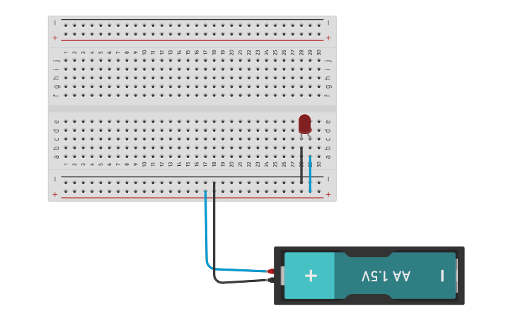 Circuit design placa de ensaio - Tinkercad