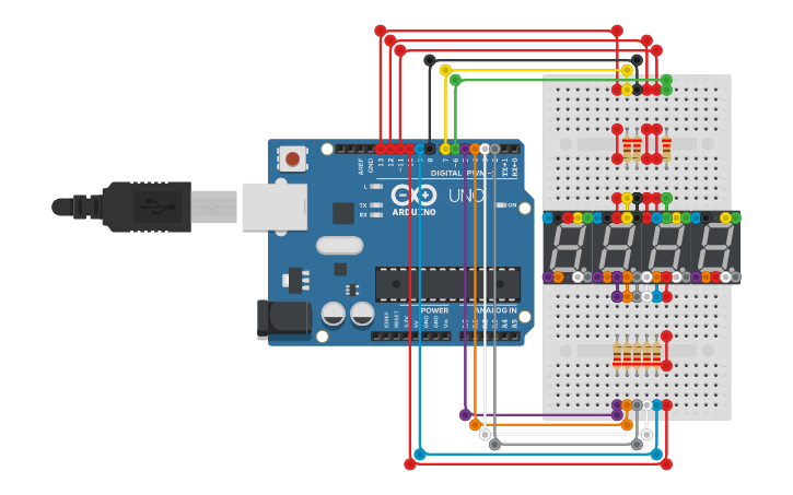 Circuit design Interfacing 4-Digit 7-Segment Display with Arduino ...