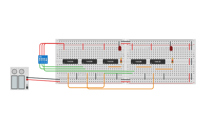 Circuit design Full-adder Circuit - Tinkercad