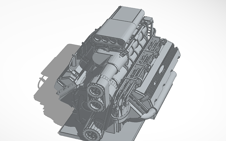 3D design Double Throttle V8 Engine - Tinkercad