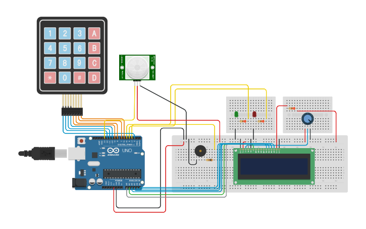 Circuit design Copy of Home Security Alarm System - Tinkercad