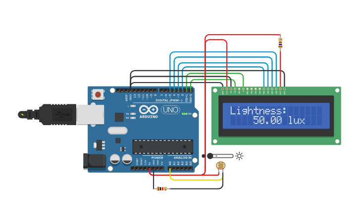 Circuit Design Photoresistor Tinkercad