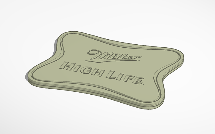 3D design Miller High Life Logo - Tinkercad