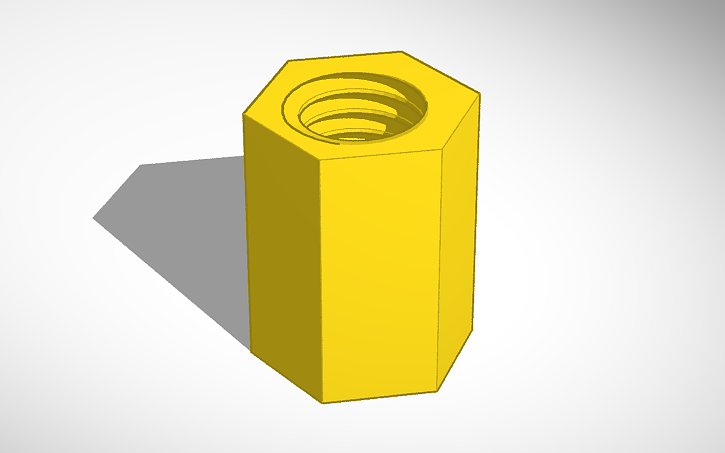 3D design Coupling nut M8 - Tinkercad