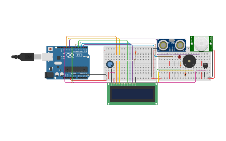 Circuit design Security System Circuit - Tinkercad