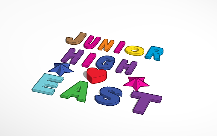 3D design Junior High East Logo | Tinkercad
