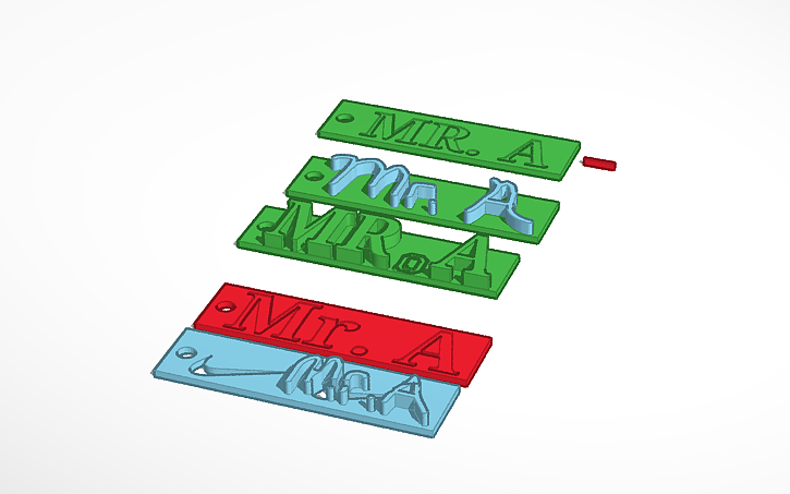 3D design Name Tag 2 - Tinkercad