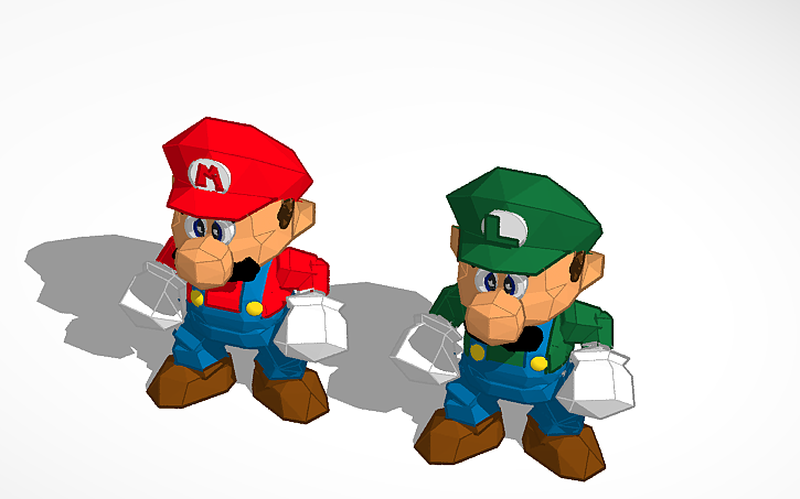 3D design Mario and Luigi as Mario 64 Models - Tinkercad